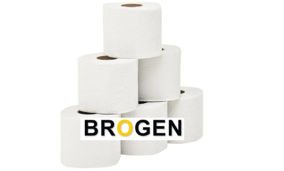 Papier toaletowy biały celuloza 2 warstwowy 40 M BROGEN (24 rolek w ...